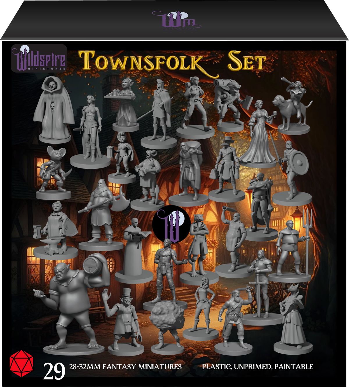 Heroic Townsfolk - 29 Minis Set - Wildspire Miniatures