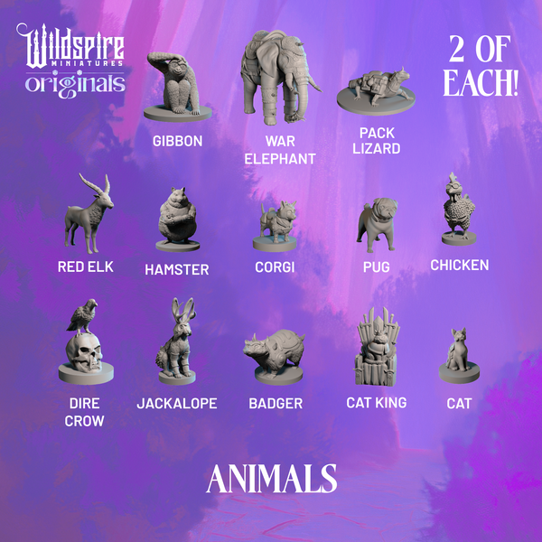 Animal Companions - 26 Minis Set - Wildspire Miniatures