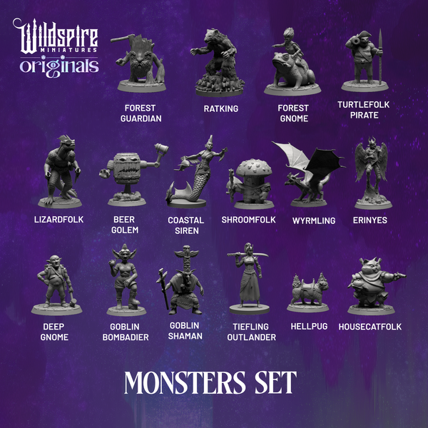 Monsters - 16 Minis Set - Wildspire Miniatures