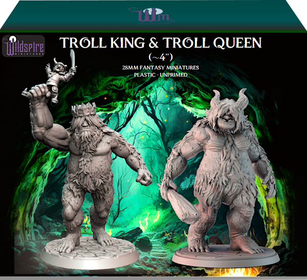 Troll King & Troll Queen Miniatures - Wildspire Miniatures