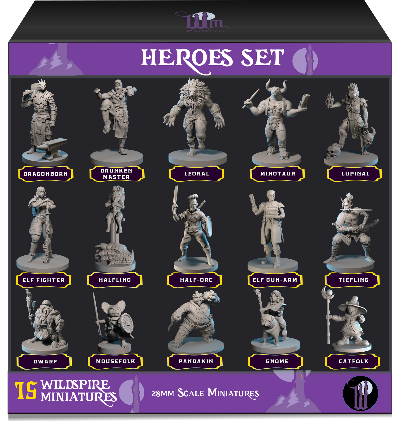 Heroes & NPC Characters Set for DND (28mm-32mm scale) – WildSpire ...
