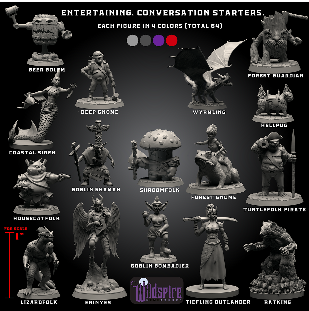 Monsters & Bookish Dragon Set - Wildspire Miniatures
